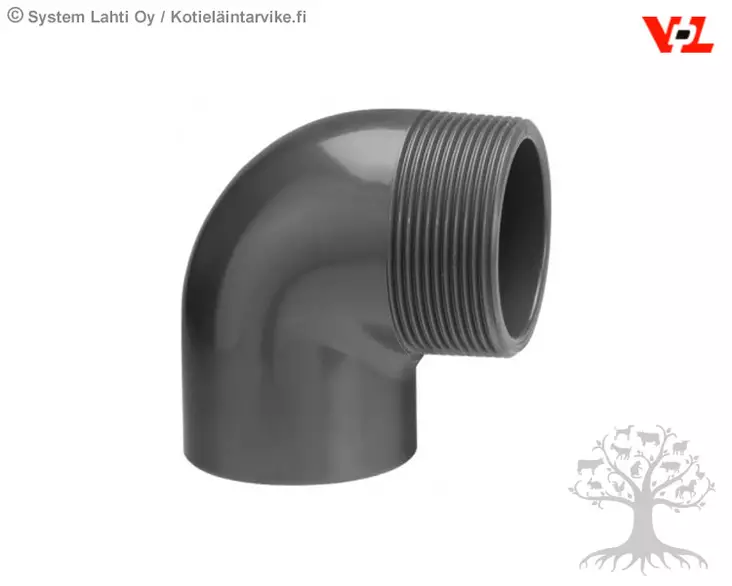 Kulma 90° 32mm x 1"ulkokierre PN10 - Kotielaintarvike.fi verkkokauppa