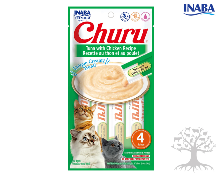 INABA Cat Treat Churu Puree Tuna with Chicken - Kotielaintarvike.fi ...
