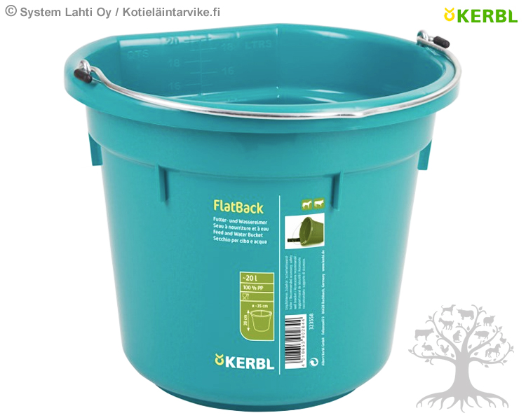 Kerbl Feed and Water Pail FlatBack 20L - Kotielaintarvike.fi webstore