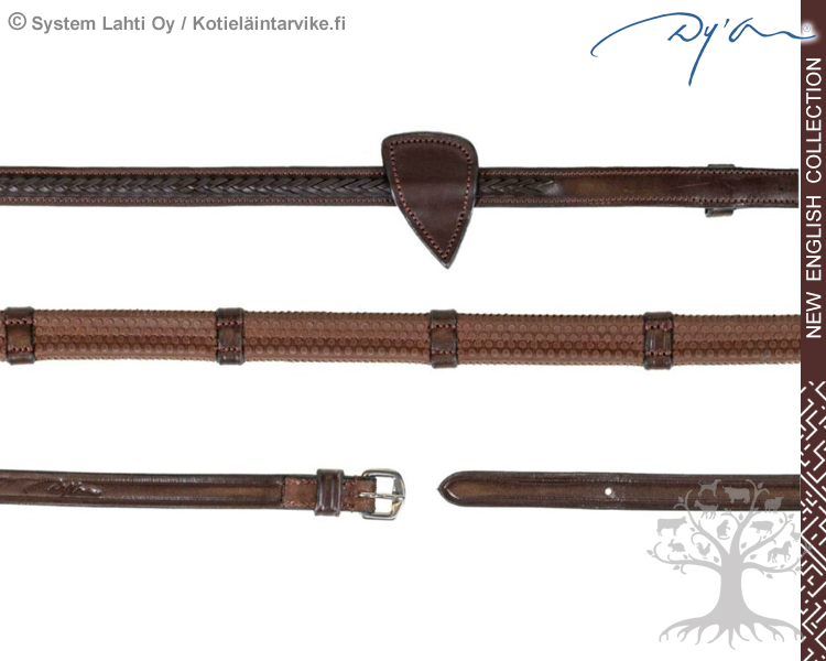 Dyon New English Collection Ohjat Plaited Rubber 1/2" with 7 Leather Loops Rubber 1/2" with 7 ...